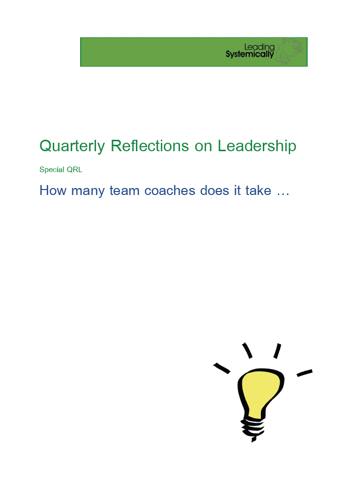 Quarterly Reflections on Leadership (QRLs) – Leading Systemically